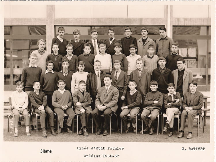 Photo de classe Pothier 3ièmeréduit de 1966, Lycée Pothier - Copains d ...