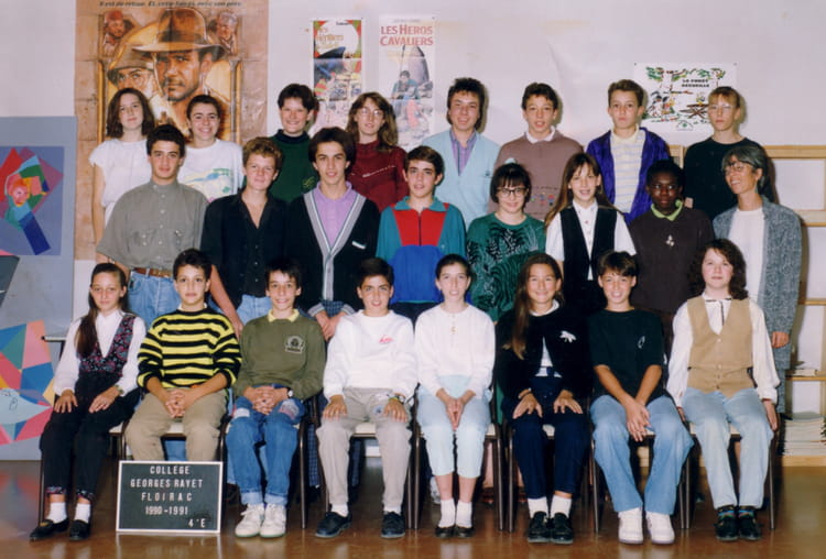 Photo de classe 4ème E de 1991, Collège Georges Rayet - Copains d'avant