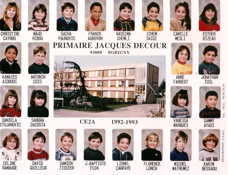 Photo de classe Ce2a de 1992, ECOLE JACQUES DECOUR - Copains d'avant