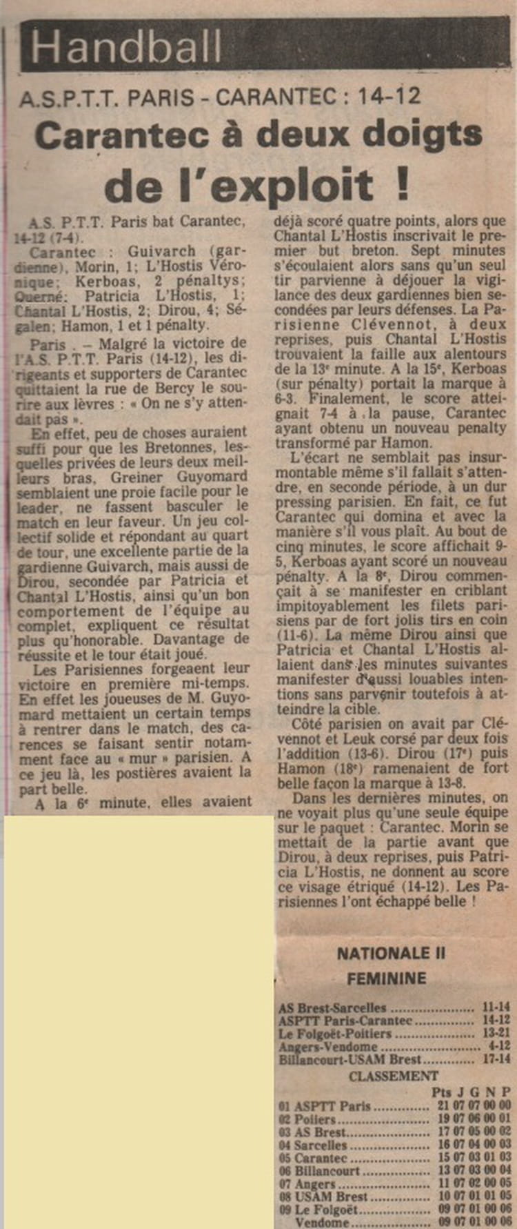 Photo de classe AS PTT / JSC Carantec de 1977, JSC - Copains d'avant