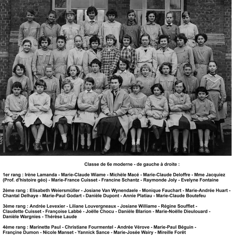 Photo de classe 6e moderne de 1958, Lycée Jessé De Forest - Copains d'avant