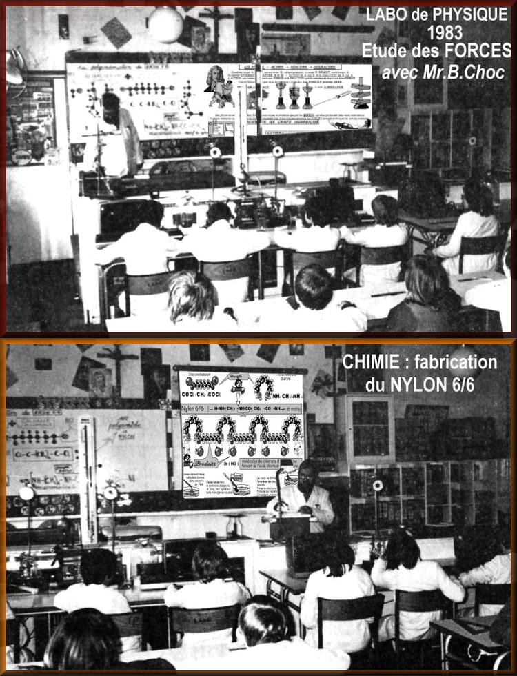 Photo de classe Labo de sciences physiques de 1983, Collège Notre-dame ...