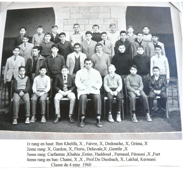Photo de classe 4eme de 1960, Lycée D'aumale - Copains d'avant