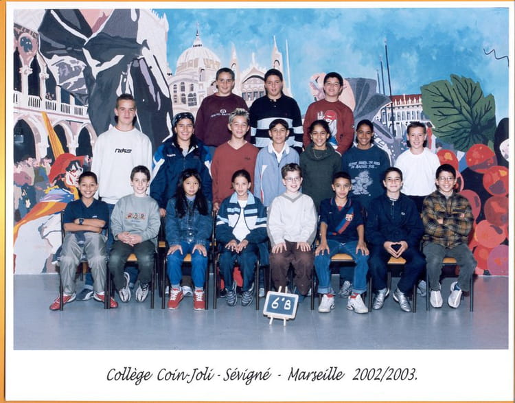 Photo de classe 6ème B de 2002, Collège Coin Joli Sévigné - Copains d'avant