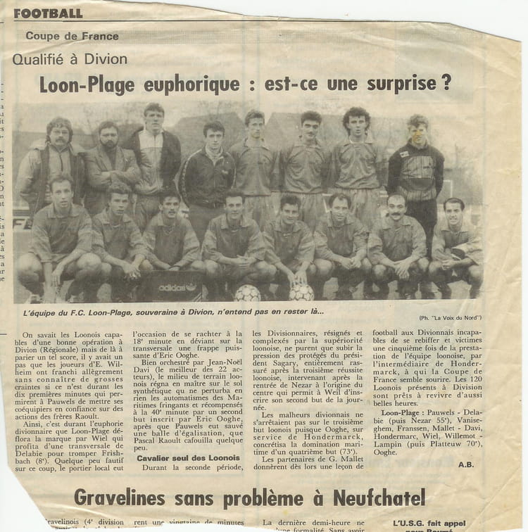Photo de classe Coupe de france de 1989, Fc Loon Plage - Copains d'avant