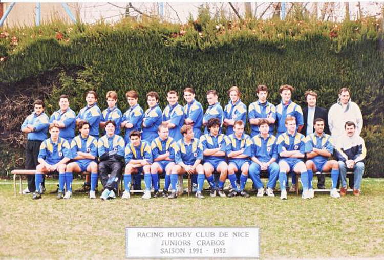 Photo de classe Juniors Crabos 91-92 de 1991, RACING RUGBY CLUB DE NICE ...