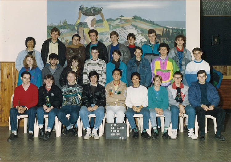 Photo de classe 1ère F2b 88-89 de 1988, Lycée Pierre-emile Martin ...
