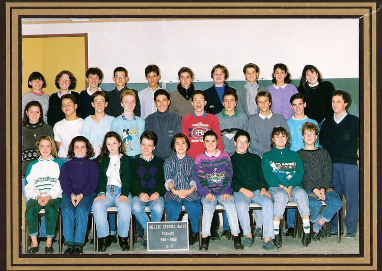 Photo de classe 3ème F 1988-1989 de 1988, Collège Georges Rayet ...