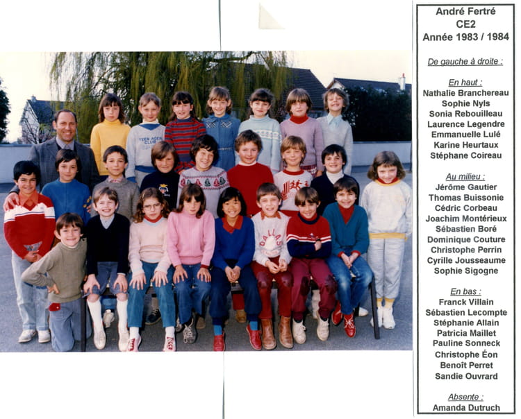 Photo de classe CE2 - 1983/1984 de 1984, Ecole Andre Fertre (La Fleche ...