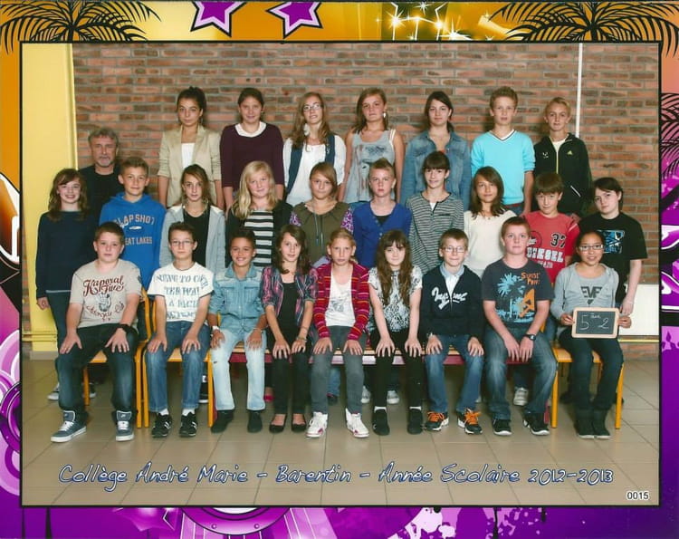 Photo de classe 5e2 année 2012 de 2012, Collège André Marie - Copains d ...