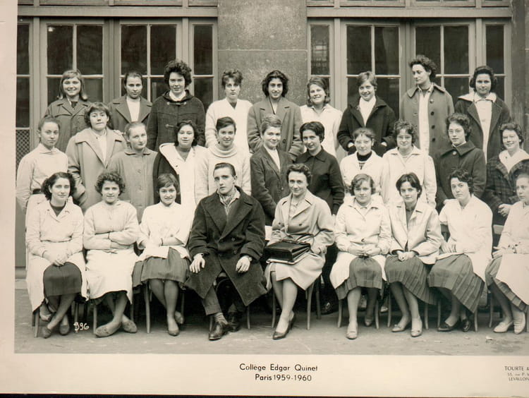 Photo de classe Terminale math elem de 1959, Lycée Edgar Quinet ...