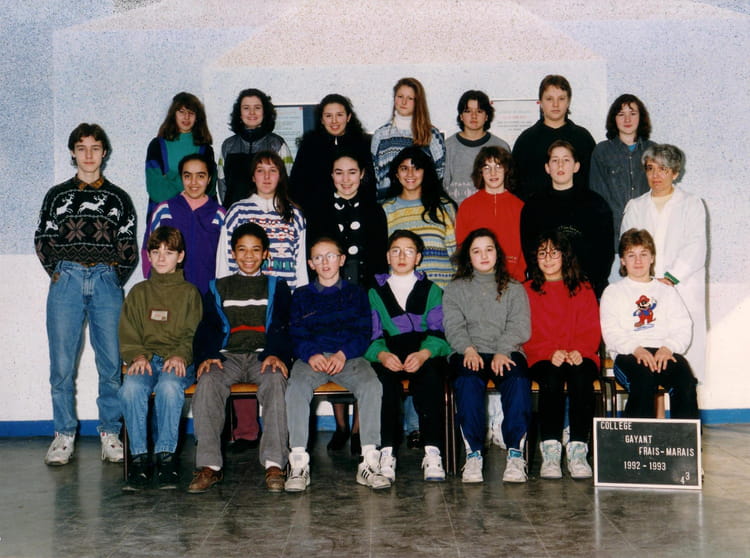 Photo de classe 4e3 de 1992, COLLEGE GAYANT - Copains d'avant