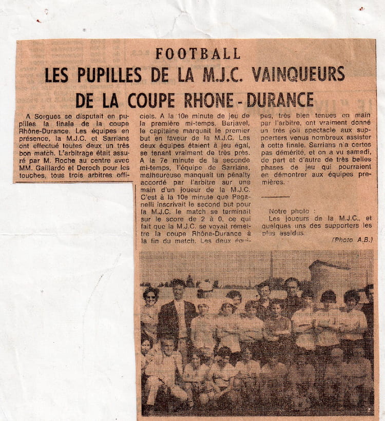 Photo de classe Je ne me rappelle pas l'année de 1972, MJC AVIGNON ...