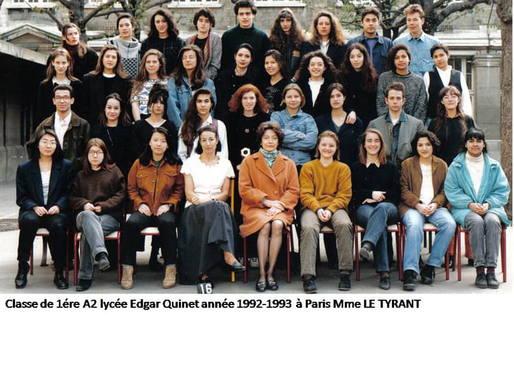 Photo de classe 1ère A2 de 1992, Lycée Edgar Quinet - Copains d'avant