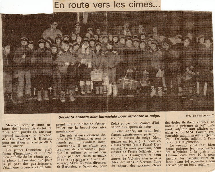 Photo de classe Départ en classe de neige de 1984, Ecole Emile Zola ...
