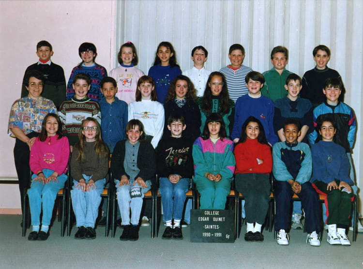 Photo de classe 6°f (1990-1991) de 1990, Collège Edgar Quinet - Copains ...