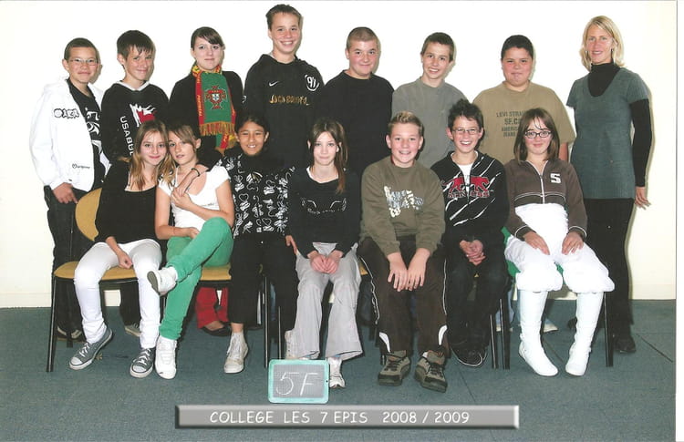Photo de classe 5 eme F de 2008, Collège Des Sept Epis - Copains d'avant
