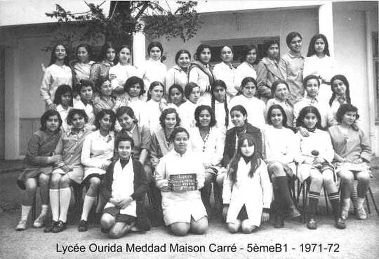 Photo de classe 5ème B1 de 1971, Lycee Ourida Meddad Elharrach ...