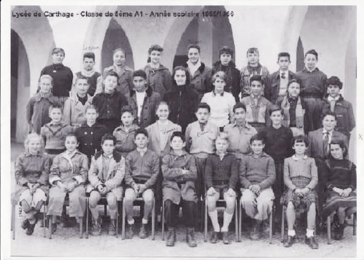 Photo de classe 5° A1 de 1956, Lycée Carthage Presidence - Copains d'avant