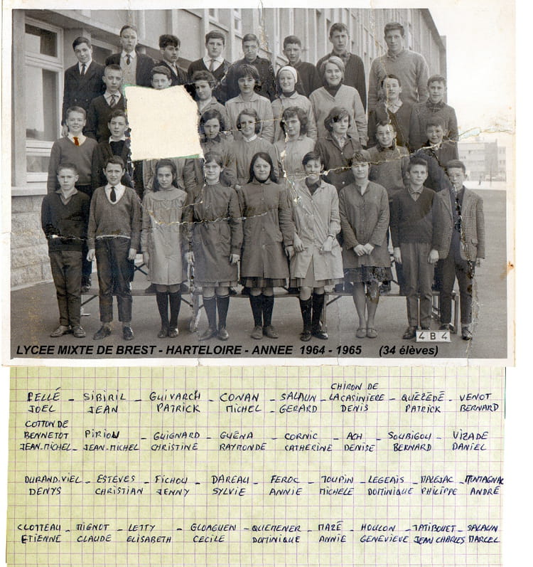 Photo De Classe 4b4 Harteloire Brest De 1964 Collège Lycée