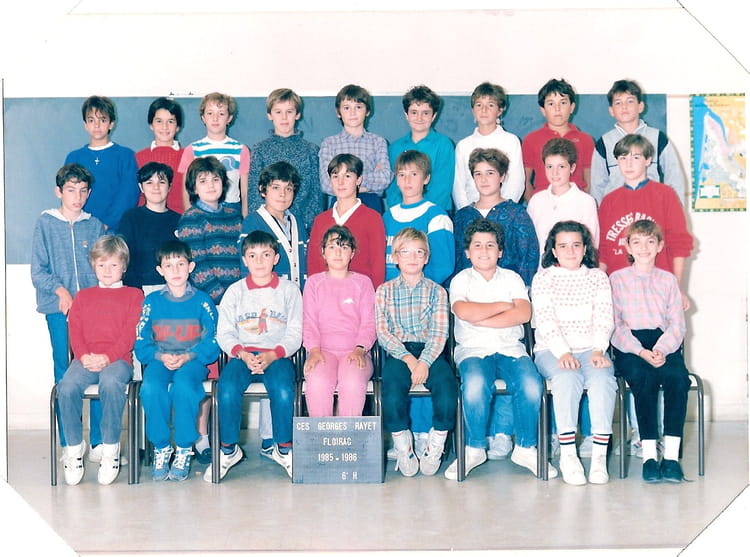 Photo de classe 6ème H 1985-1986 de 1985, Collège Georges Rayet ...