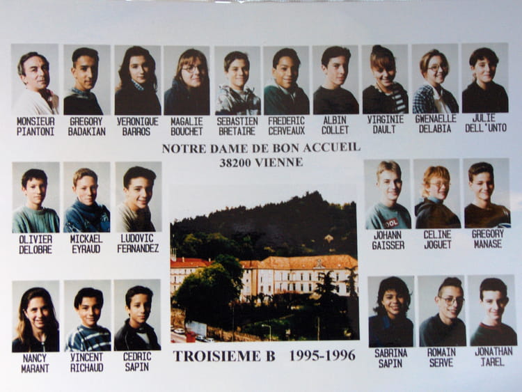 Photo de classe Troisième B de 1996, Collège Notre Dame De Bon Accueil ...