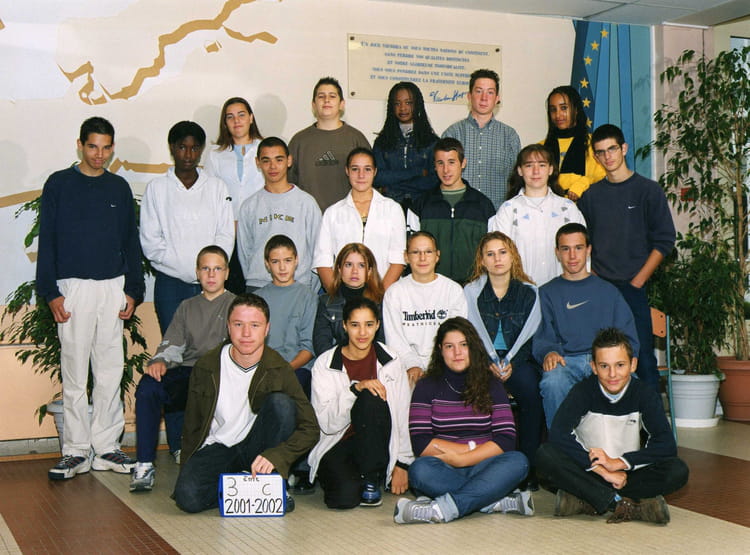 Photo de classe 3 ème C de 2001, Collège Les Sources - Copains d'avant