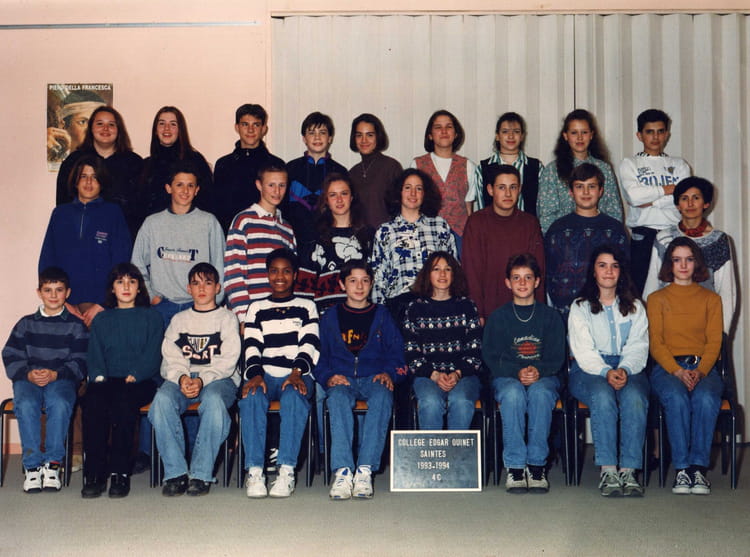 Photo de classe 4èmeC 1993-1994 de 1993, Collège Edgar Quinet - Copains ...
