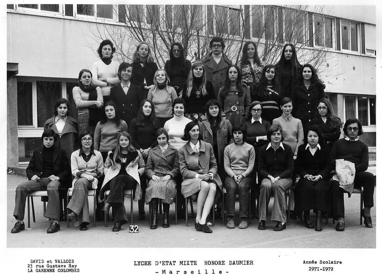 Photo de classe Honoré Daumier classe de 1ère de 1971, Lycée Honoré ...